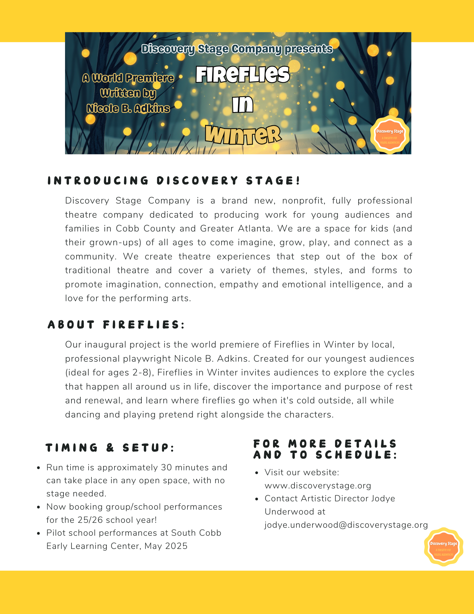 Fireflies in Winter – Discovery Stage Company